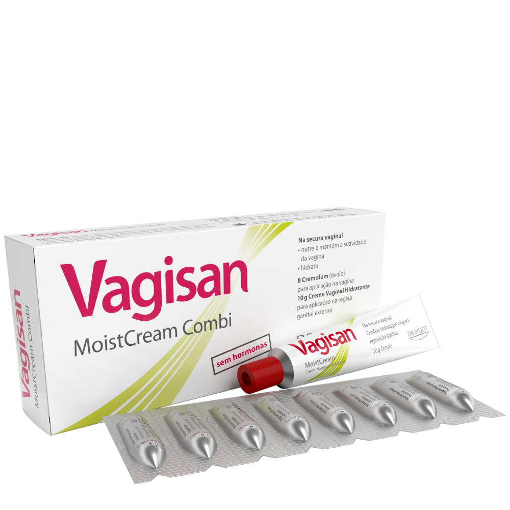 Vagisan Creme Vaginal Hidratante Combi 8 óvulos + 10g