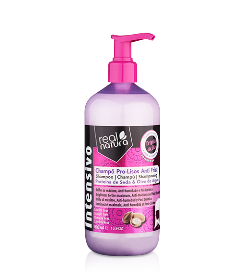 Real Natura Shampoo Sem Sal Pro-Lisos Anti Frizz Argan 500ml